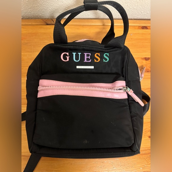 Guess | Bags | Guess Los Angeles Mini Backpack Black Pink Nylon Y2k ...